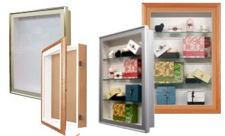 Shadow Box Display Case SwingFrames | Wall Mounted, Enclosed with ...