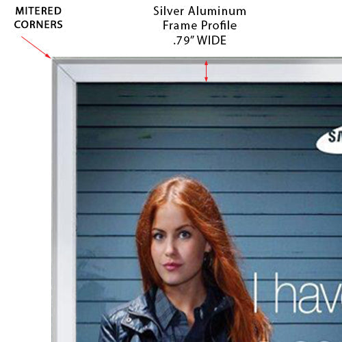 Slim 18x30 Snap Frame with Mitered Corners Silver Sign Frame .79 Width ...
