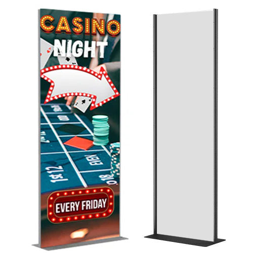 Fixed Width, Tall 14x84 Poster Board Floor Stand Display + Steel Base ...
