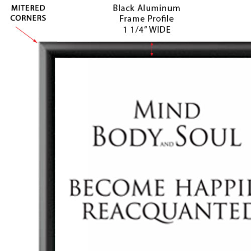 Large 36x48 Snap Frame, Mitered Corners Black Sign Frame 1 1/4 Width ...