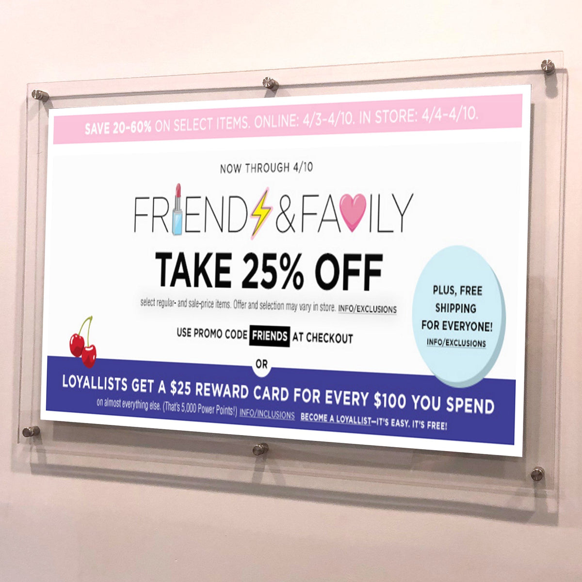 22x28 Standoff Acrylic Wall Sign Holder – Displays4Sale