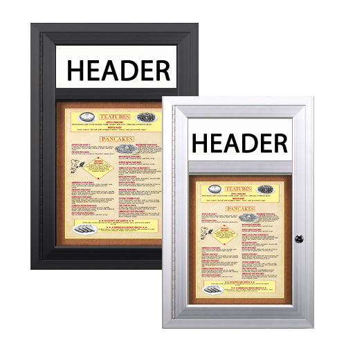Enclosed Outdoor Menu Cases with Header For 11x14 Restaurant Menus ...