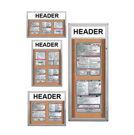 Indoor Menu Cases with Header | Rounded Corners Display Case (For 8 ...