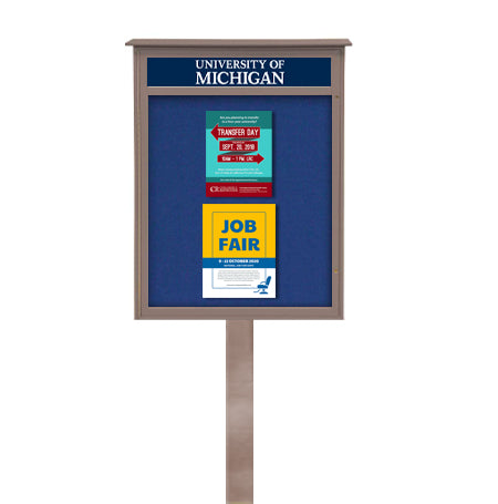 Eco-Friendly 8.5x14 Outdoor Cork Board Message Center + Post + Header ...