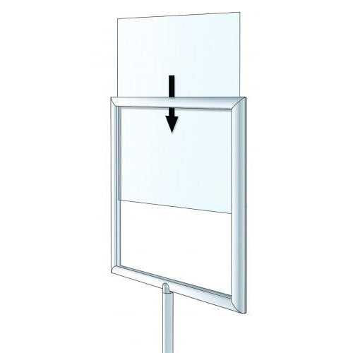 Large Format 48x48 Poster Display Stand Sign Holder with 2 Metal Posts ...