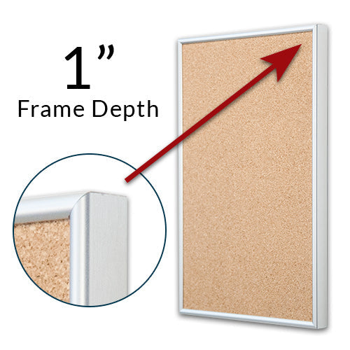 Access Cork Board™ 16" x 20" Open Face, Classic Metal Frame Corkboard ...