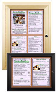 Outdoor Restaurant Menu Display Cases LED Lighted For 11x17 Menus ...