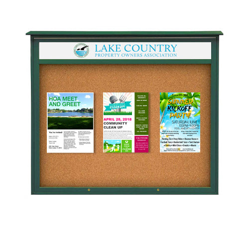 36x60 Outdoor Message Center with Header - Eco Friendly Recycled ...