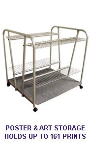 Poster Storage Rack Rolling Bin | Retail Poster Rack | Poster Board ...
