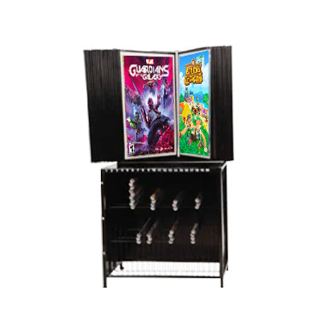 Floor Poster Display Rack +Poster Bin Storage | 30 Flip Panels 2-Sided ...