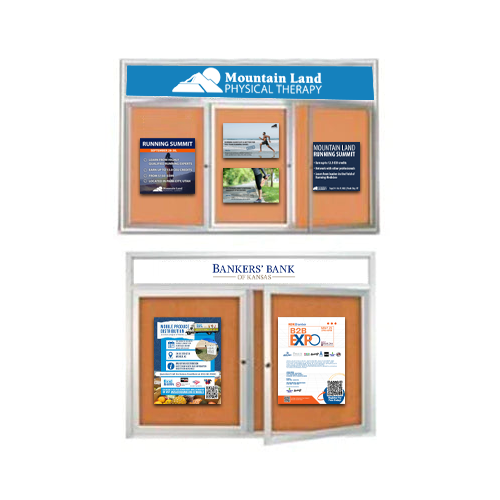Outdoor Poster Display Cases 2-3 Doors + Radius Edge Cabinet Corners ...