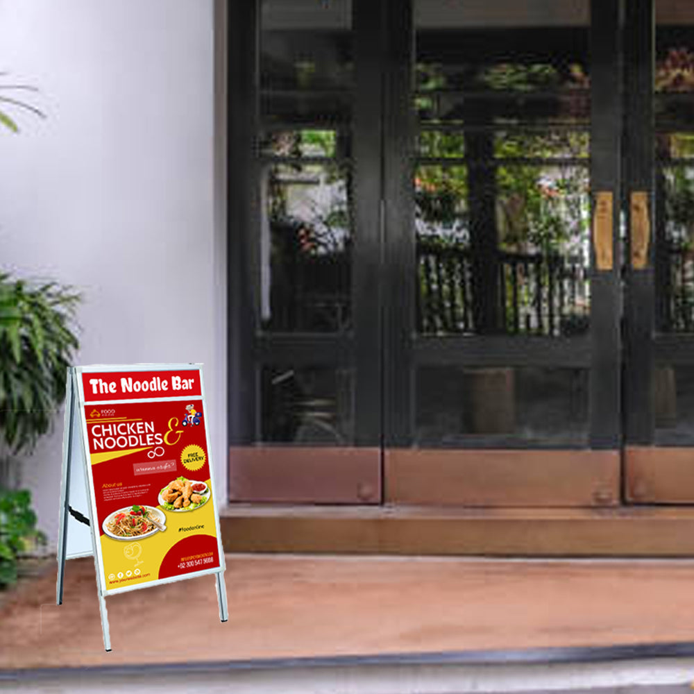 24x36 A-Frame Sign Holder with Message Header + Slide-In Poster Frames ...