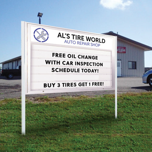 Freestanding Outdoor Reader Board Marquee 96x48 with Personalized ...