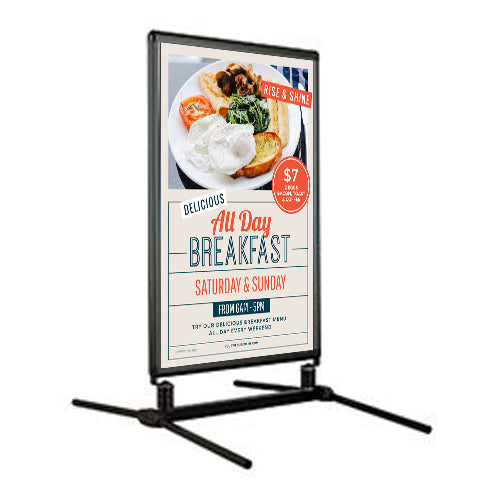 Outdoor Wind Proof Snap Frame Sidewalk Sign Holder for 28x44 Posters ...
